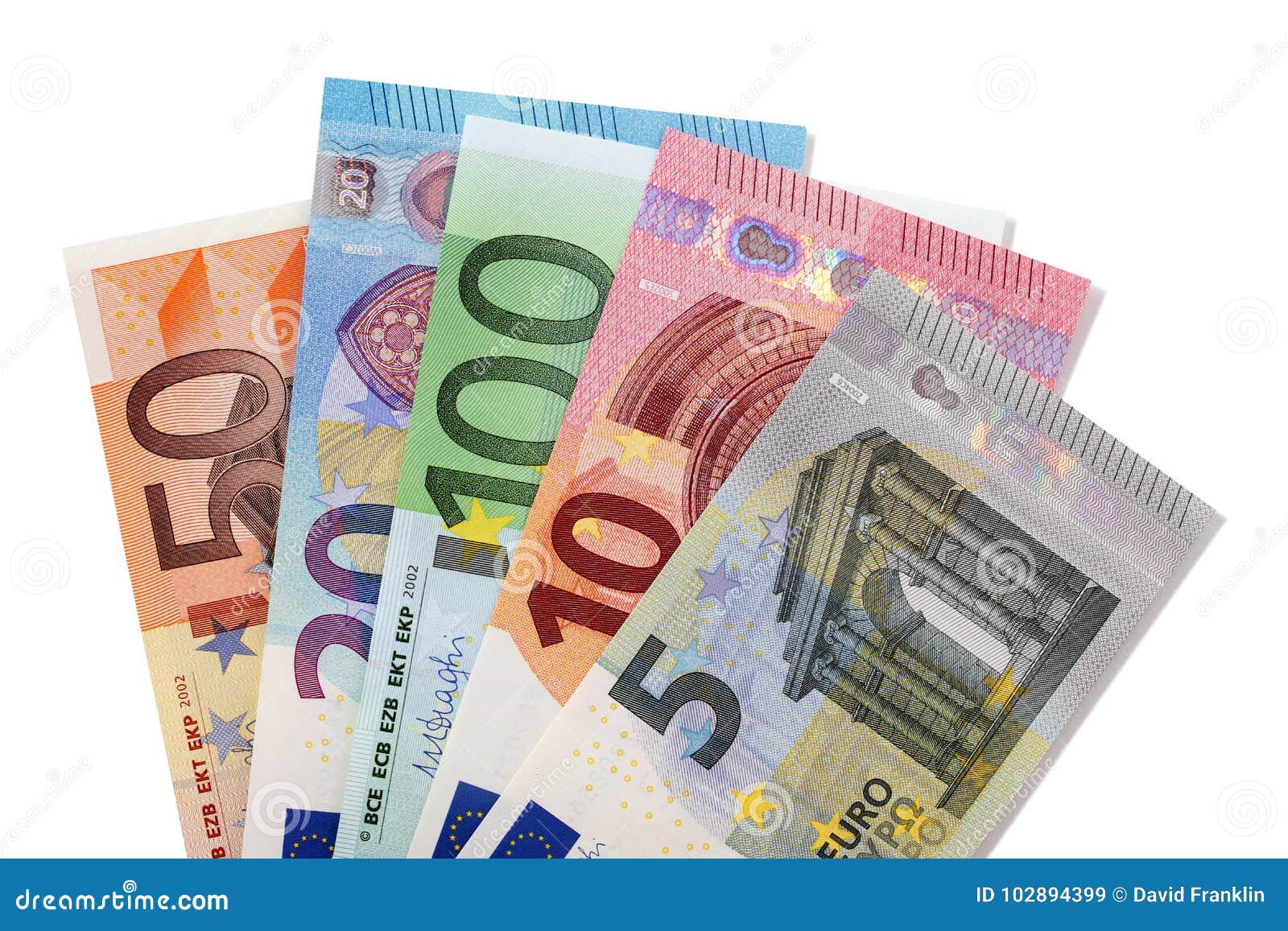 Various euros isolated stock image. Image of europe - 102894399