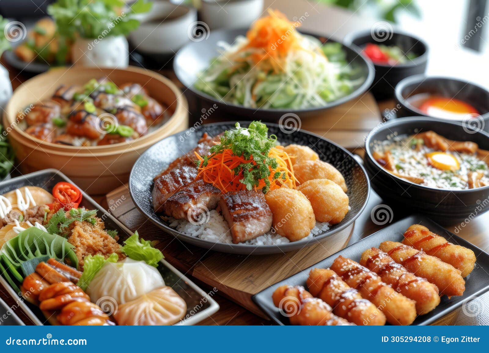 Various Examples of Asian Foods and Ingredients Stock Illustration ...