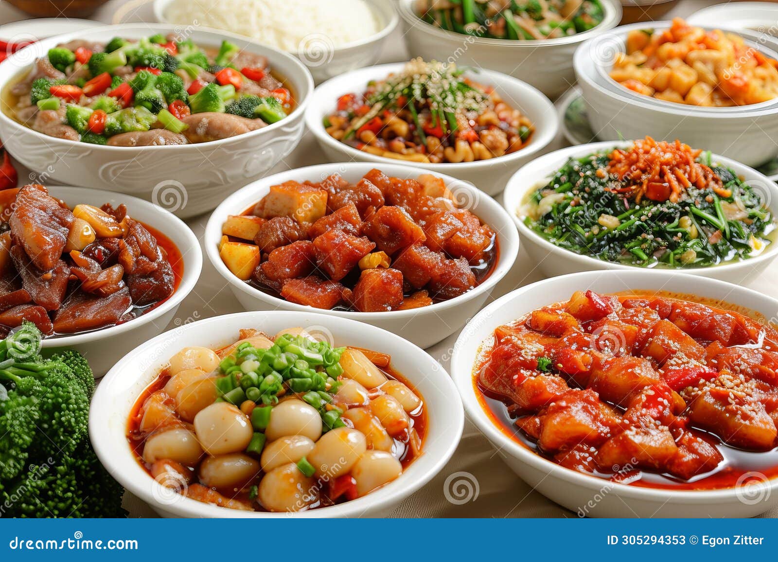 Various Examples of Asian Foods and Ingredients Stock Illustration ...