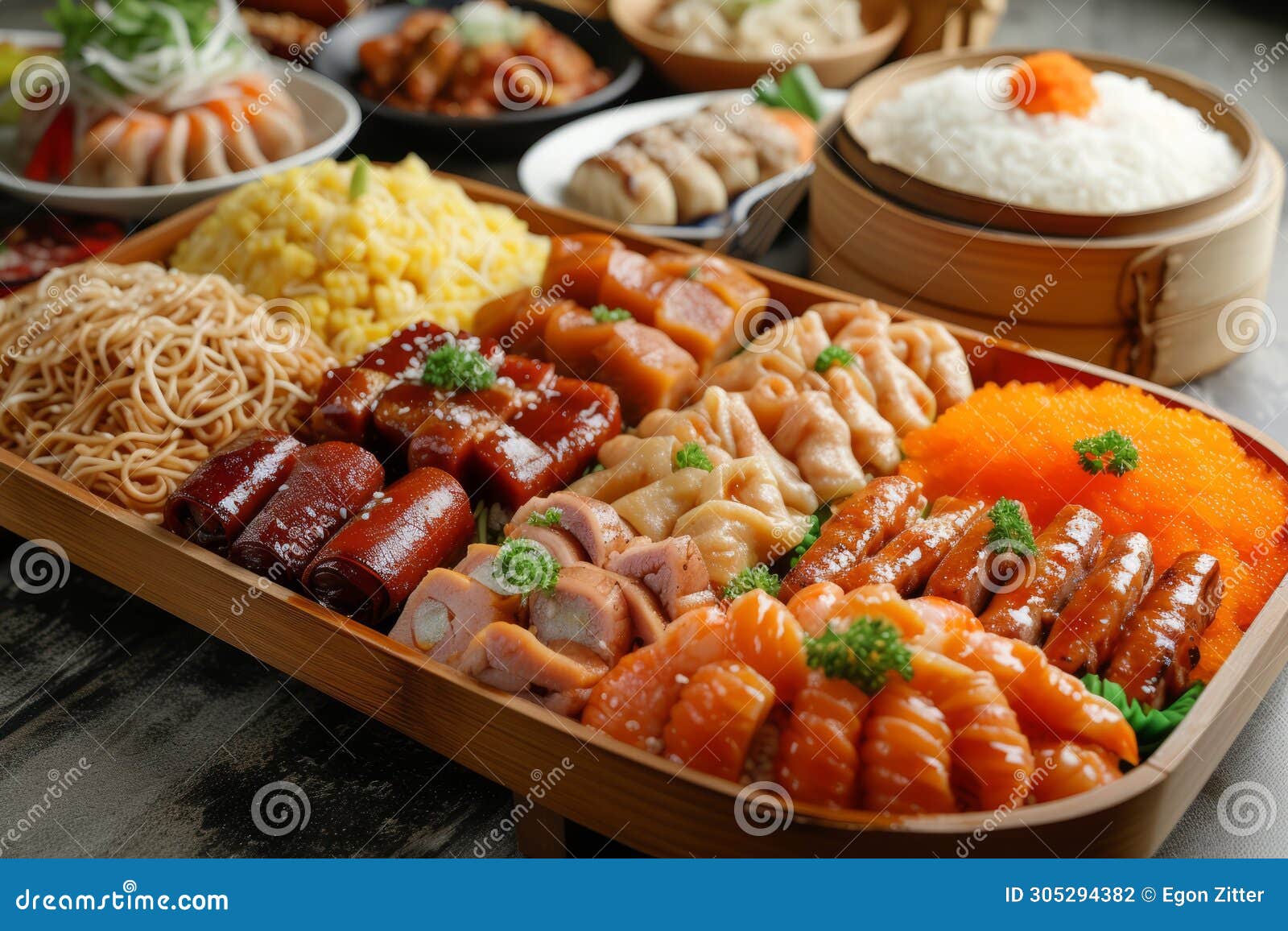 Various Examples of Asian Foods and Ingredients Stock Illustration ...
