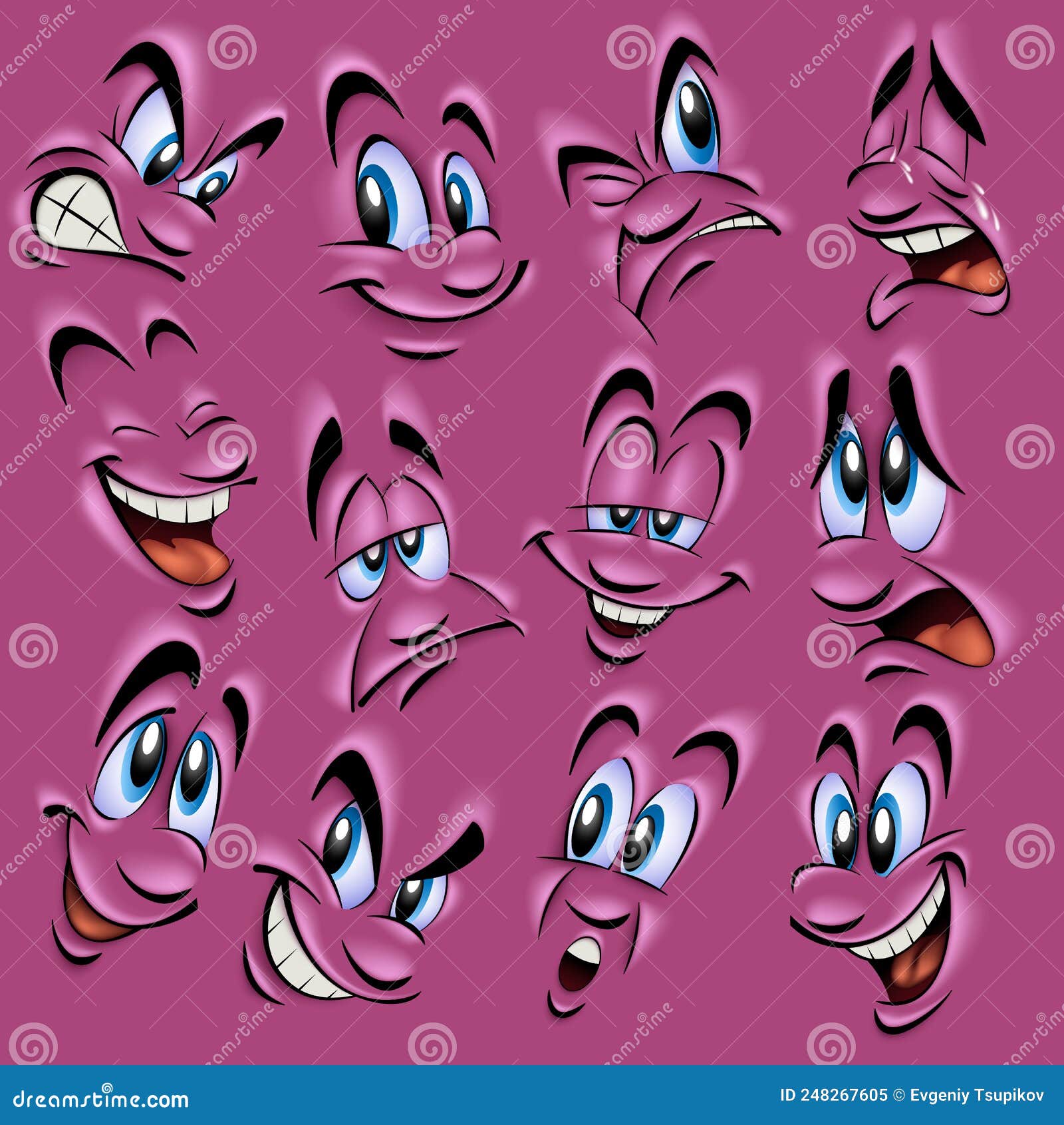 Various Expressions of Human Faces. Stock Vector - Illustration of ...