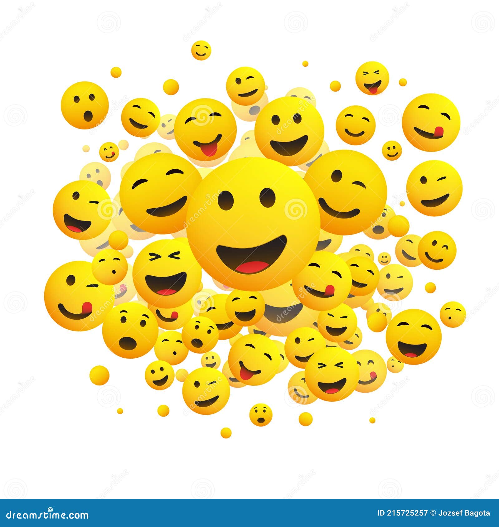 Lots Of Smiling Emoji On Yellow Background - Simple Happy Emoticons ...
