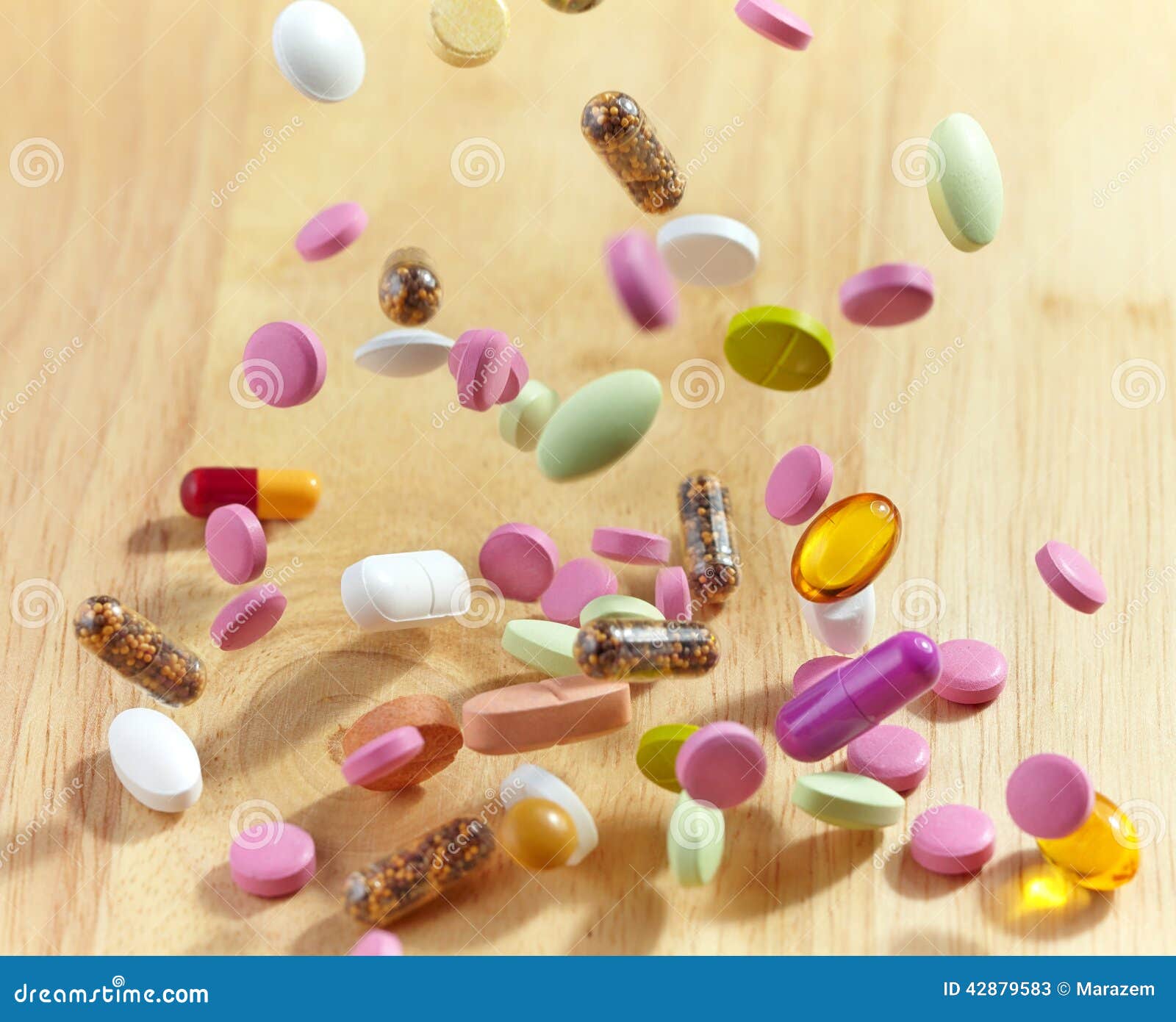 Various falling pills stock image. Image of antibiotic - 42879583