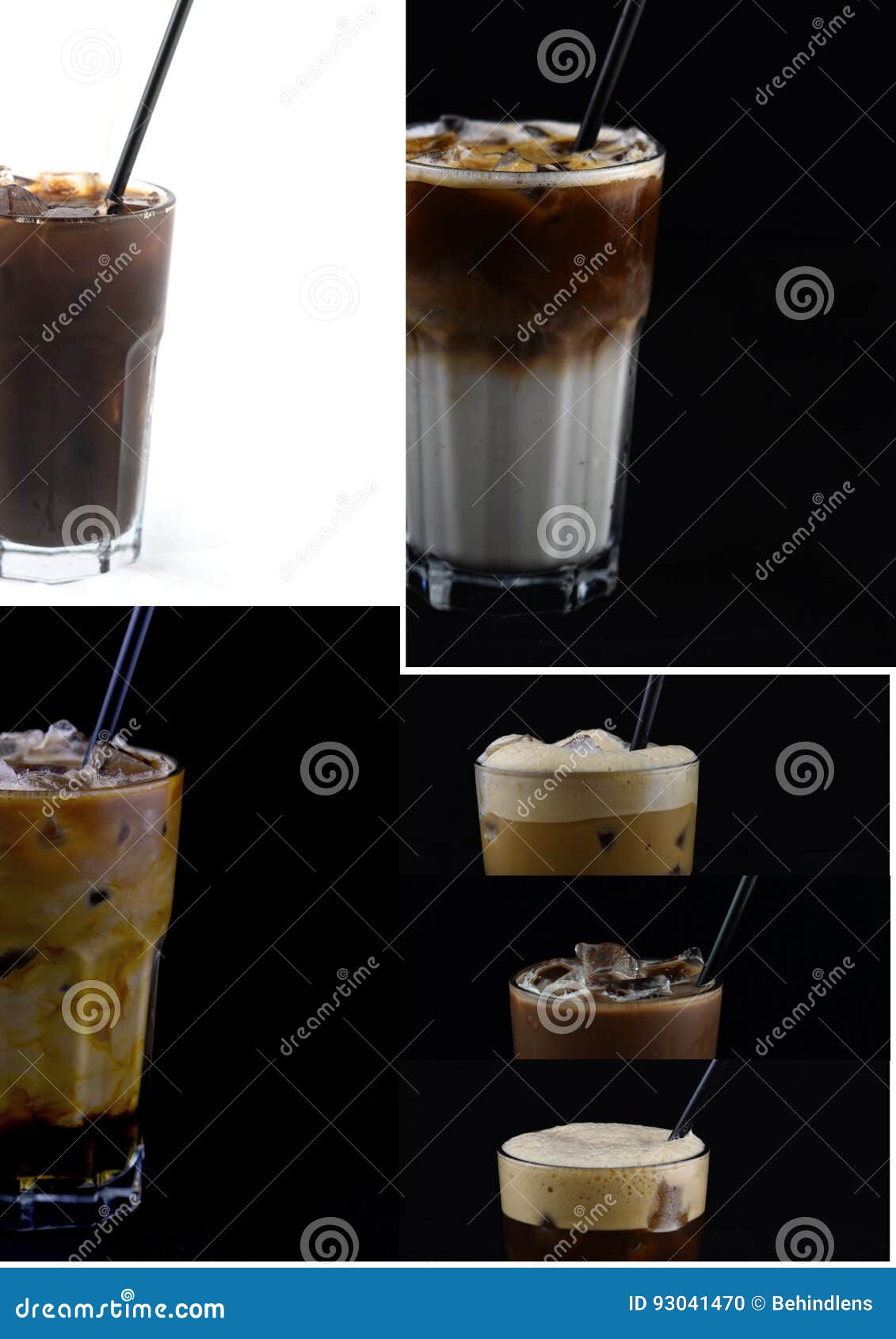 Various Famous Iced Coffee Template. Stock Photo - Image of caramel ...