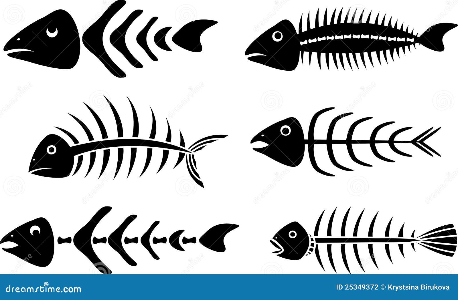 Various fishbones stencils stock vector. Illustration of icon - 25349372