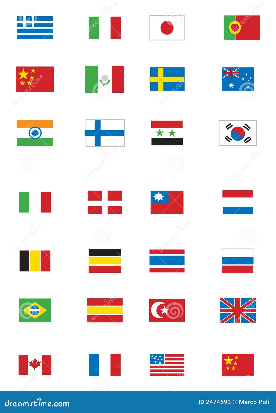 Various Flags Cartoon Vector | CartoonDealer.com #2474693