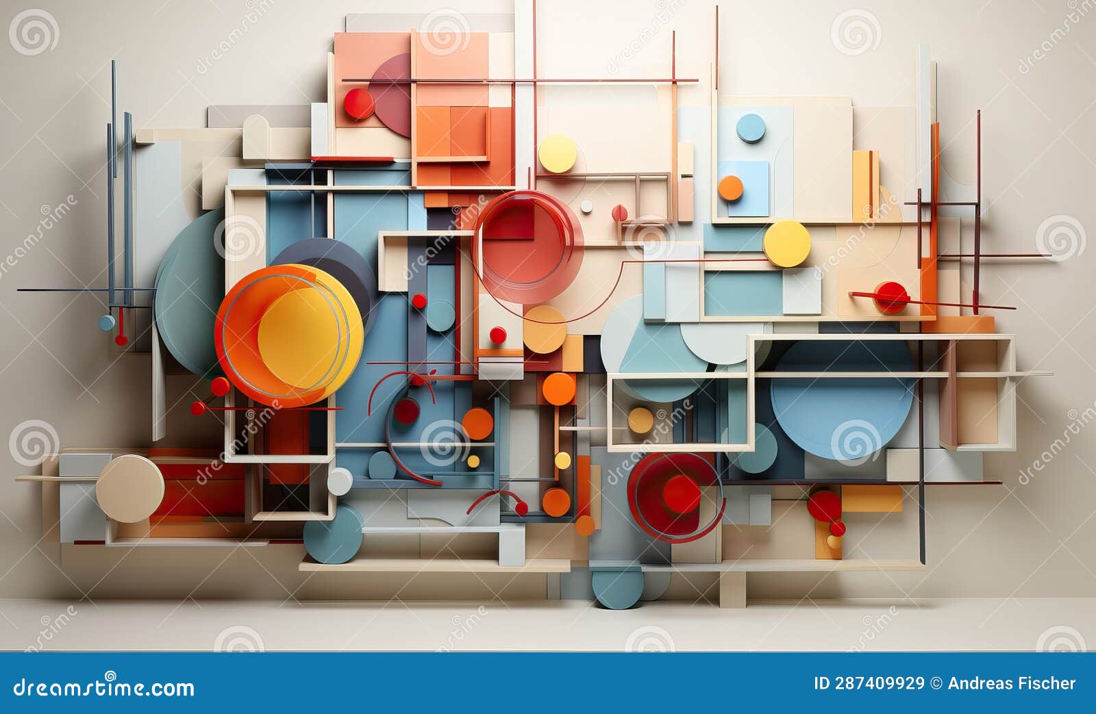 Various Flat Geometric Shapes on a White Background. Stock Illustration ...