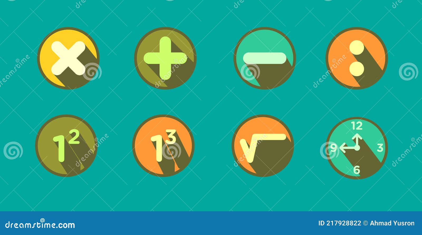 Various Flat Icon Signs of Addition Subtraction Multiplication Division ...