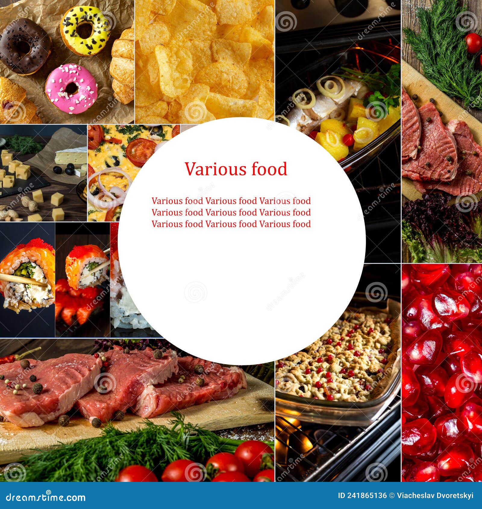Various Food Collage. Cuisine of Different Countries Stock Photo ...