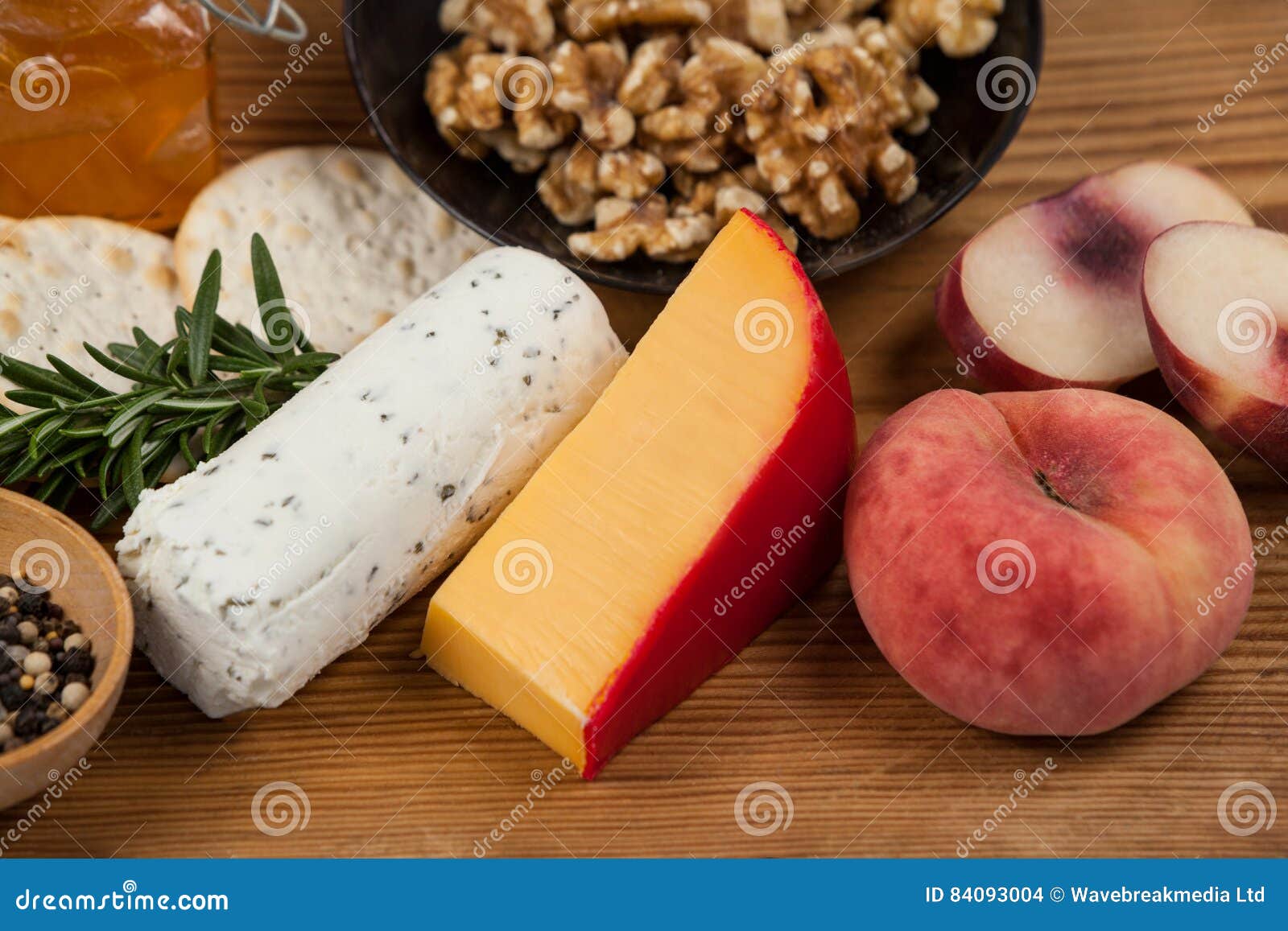 Various Food Items on Wooden Board Stock Photo - Image of milk, dairy ...