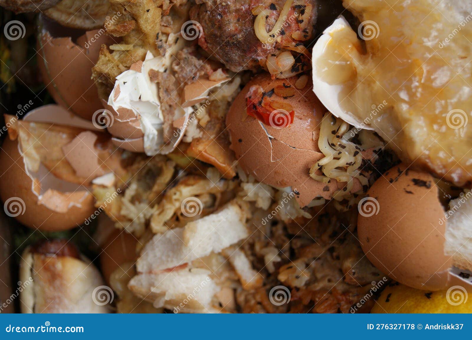 Processing of Food Waste. Various Food Waste Close-up. Stock Photo ...