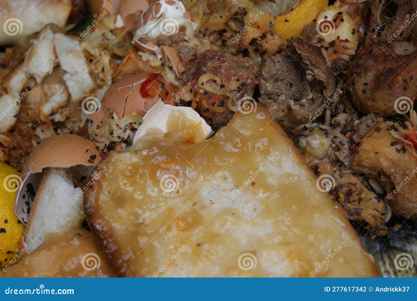 Processing of Food Waste. Various Food Waste Close-up. Stock Photo ...