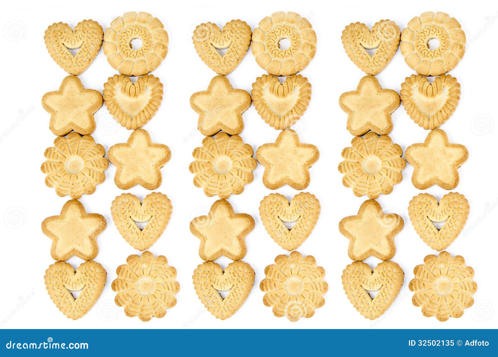 Various forms of biscuits stock image. Image of cookie - 32502135