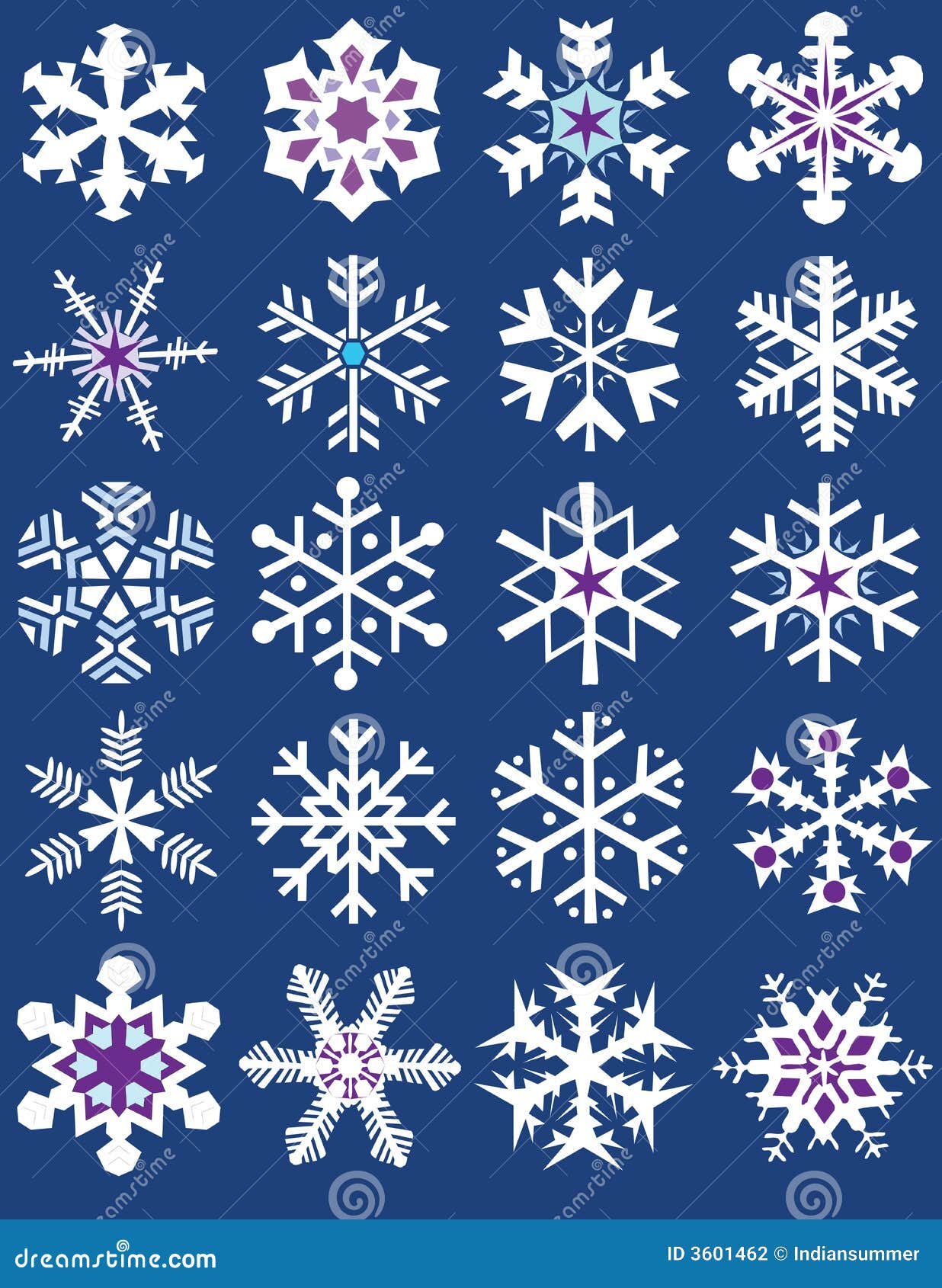 Various Forms Snowflakes Collection Stock Vector - Illustration of ...