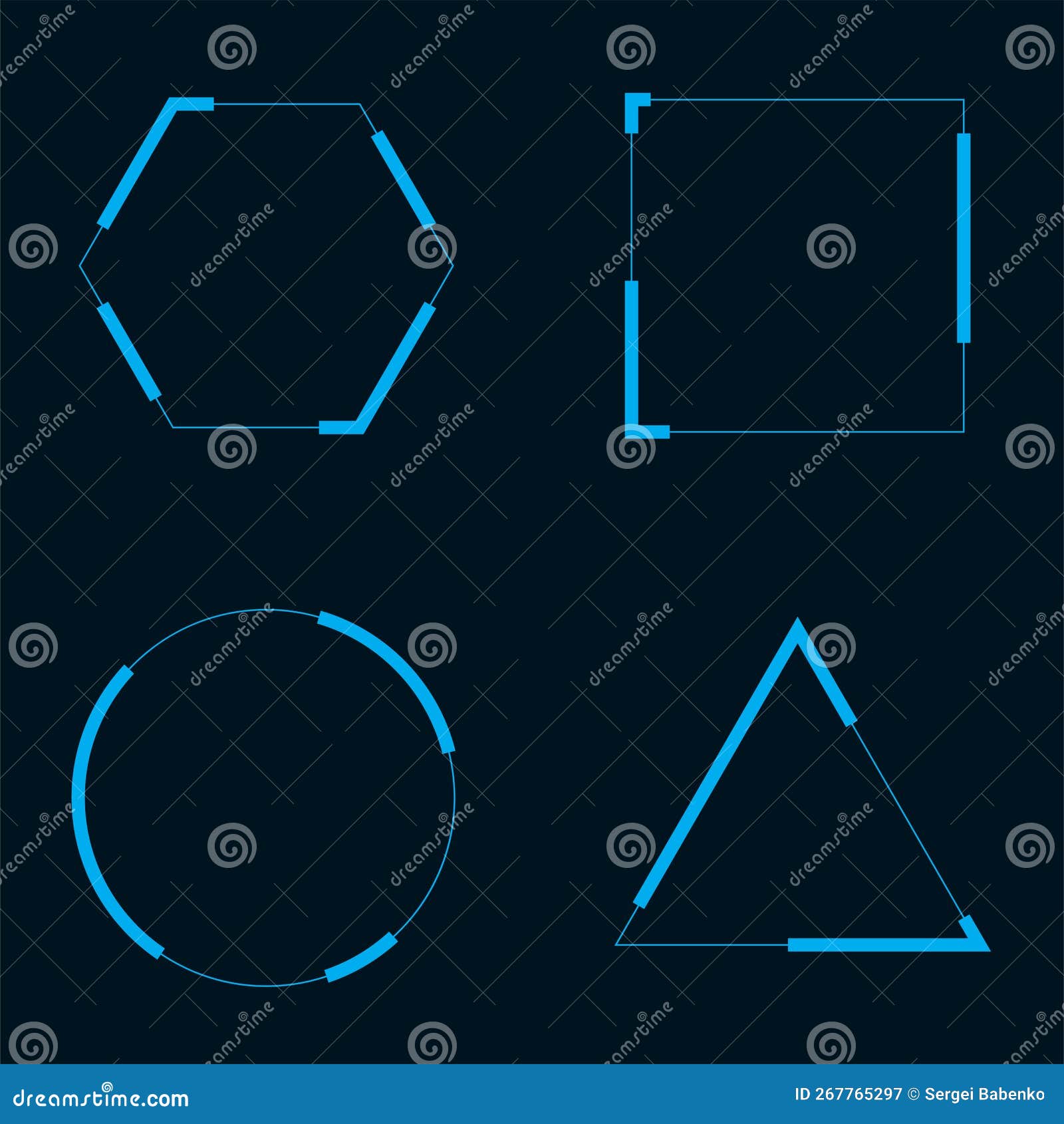 Various Frame Shapes. Science Fiction Elements for the Interface. Stock ...