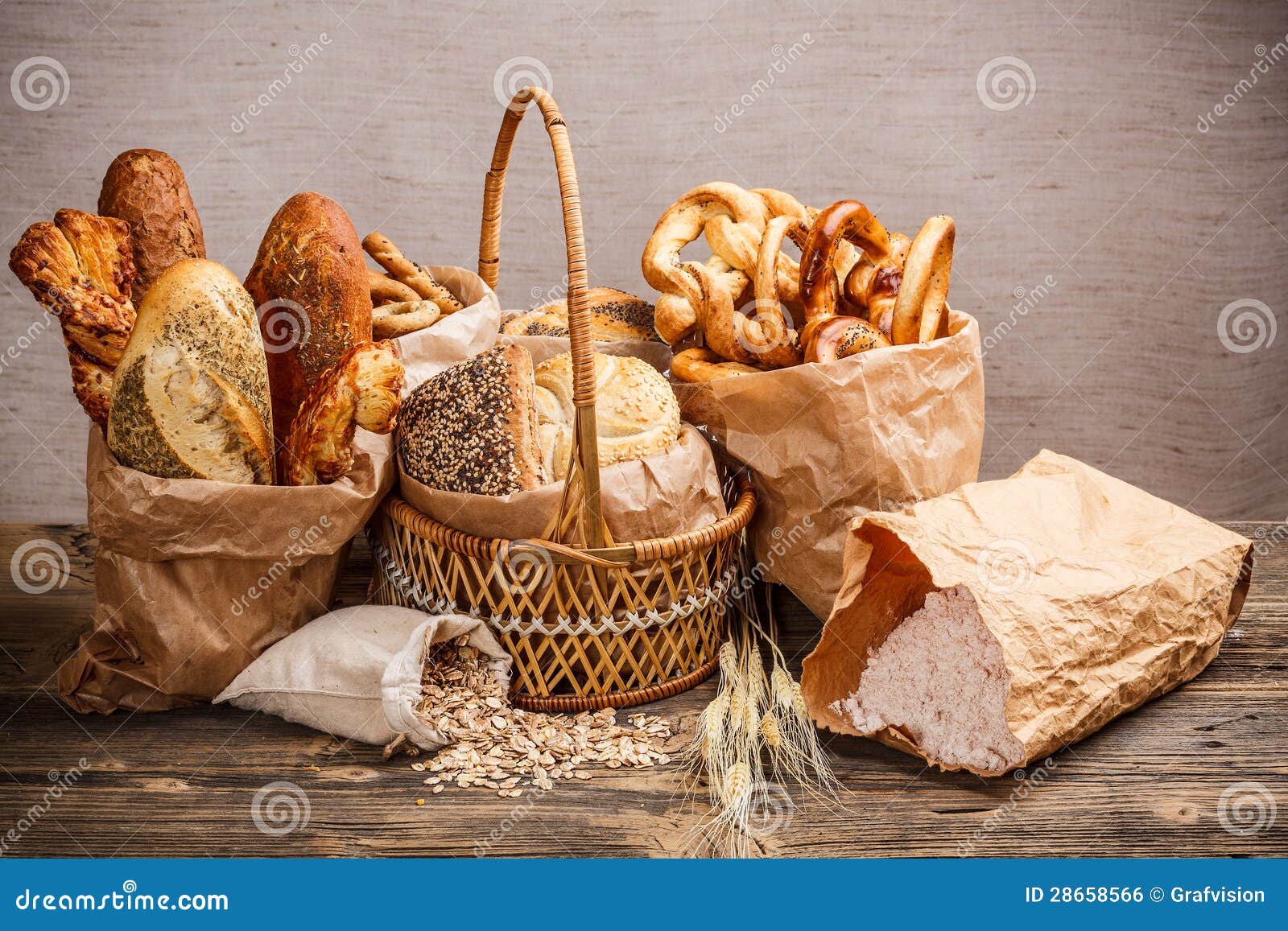 Various fresh baked goods stock photo. Image of loaf - 28658566