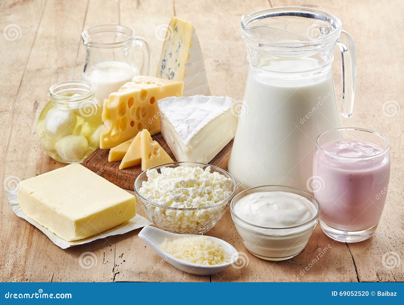 Various Fresh Dairy Products Stock Photo - Image of nutrition ...
