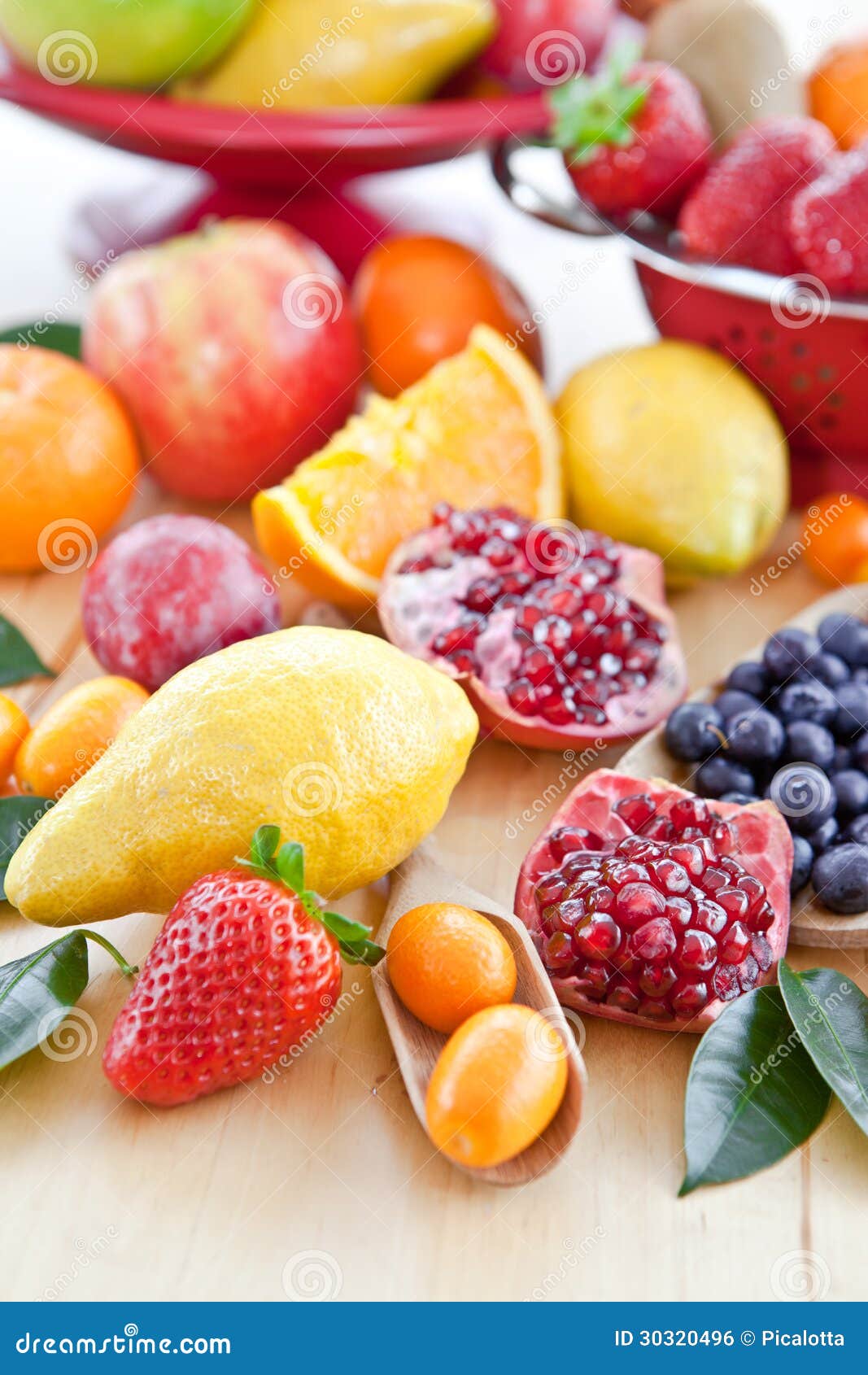 Various fresh fruits stock photo. Image of fruits, leaf - 30320496