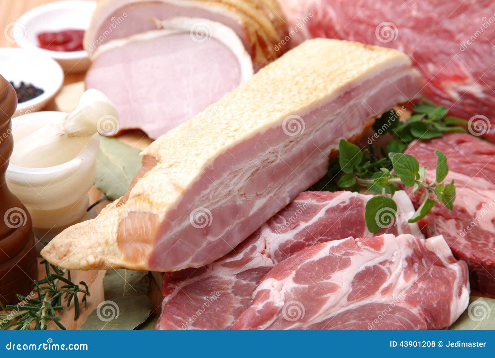 Various Fresh Meats stock photo. Image of butcher, studio - 43901208
