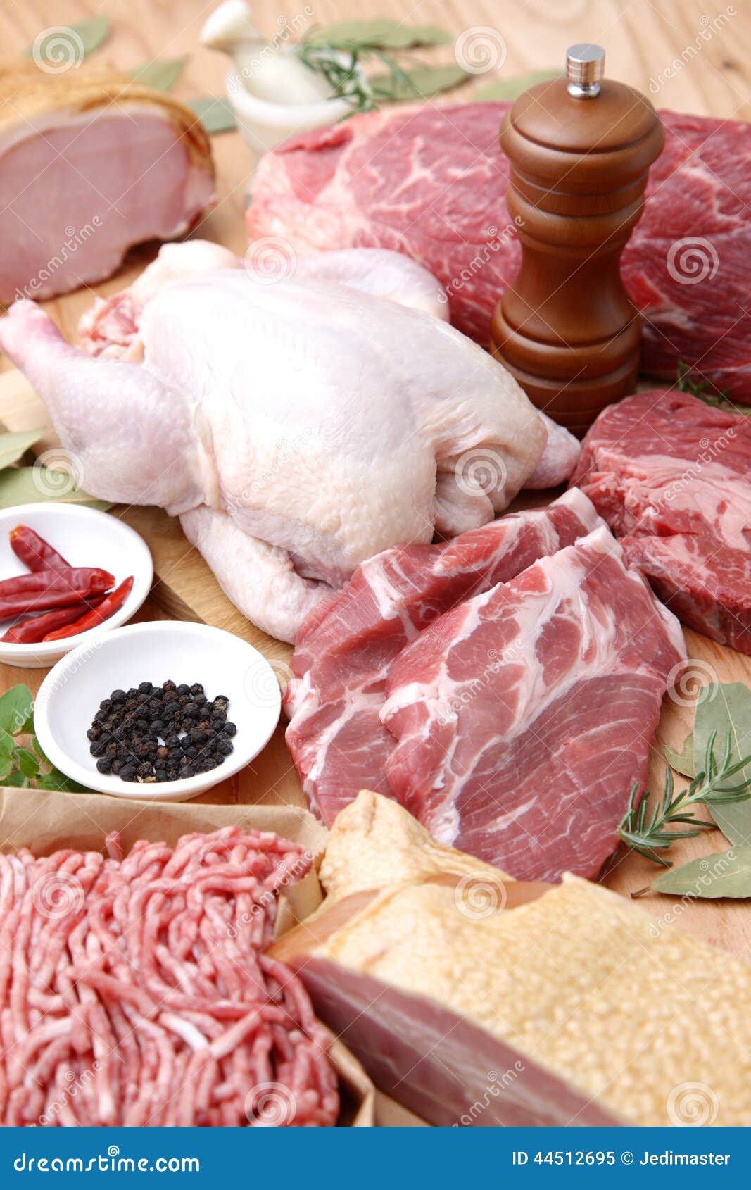 Various Fresh Meats stock image. Image of fresh, minced - 44512695