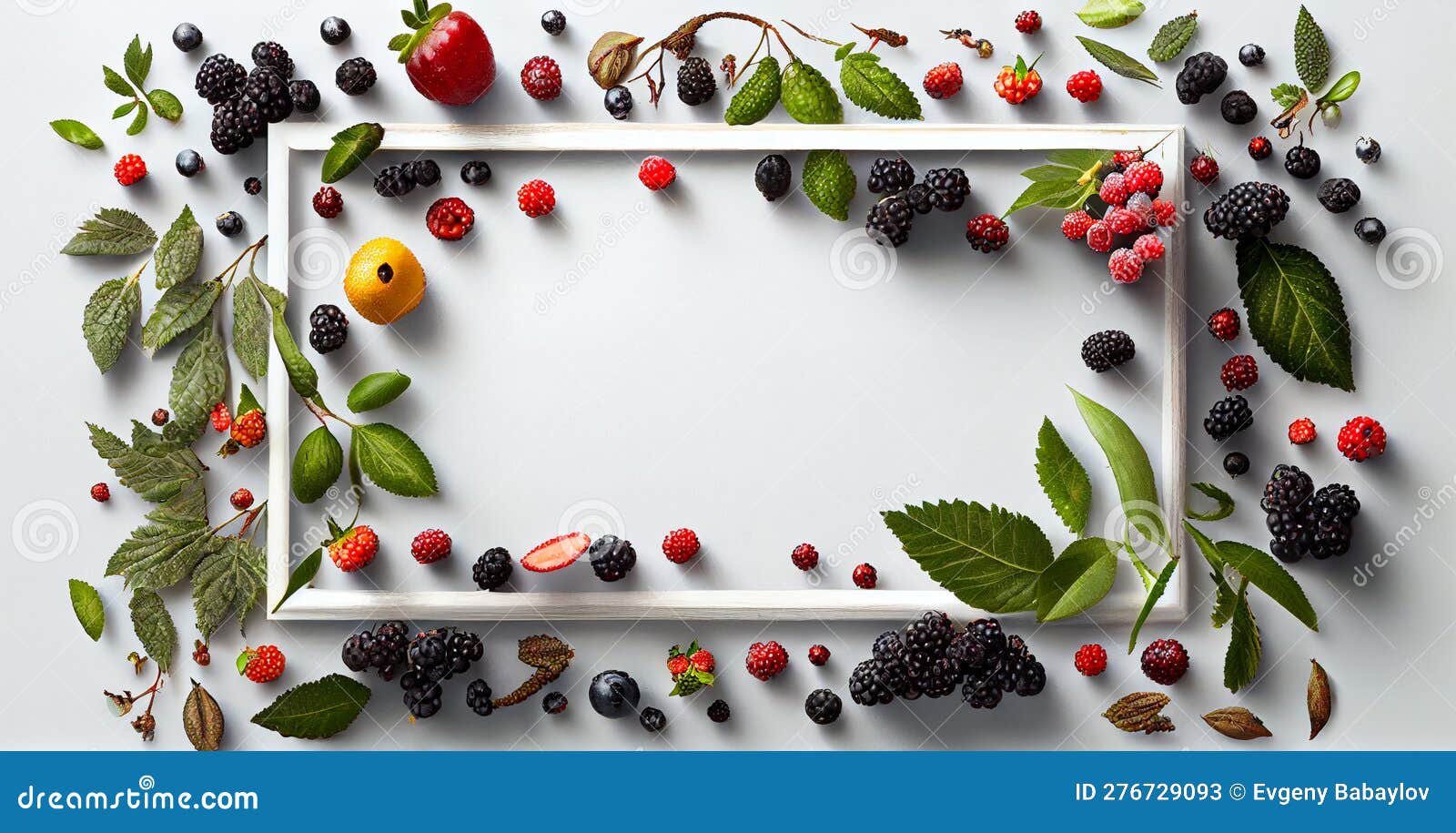 Various Fresh Summer Berries, Top View - AI Generated Image Stock ...
