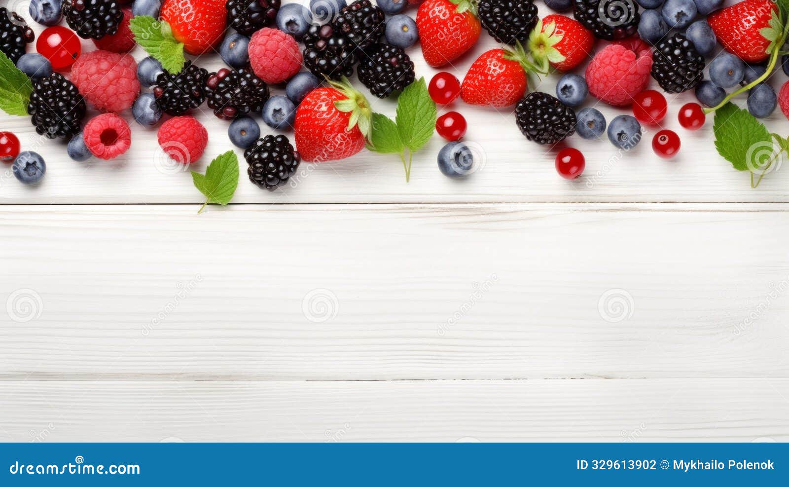 .Various Fresh Summer Berries. Top View. Ai Generated Image Stock Photo ...