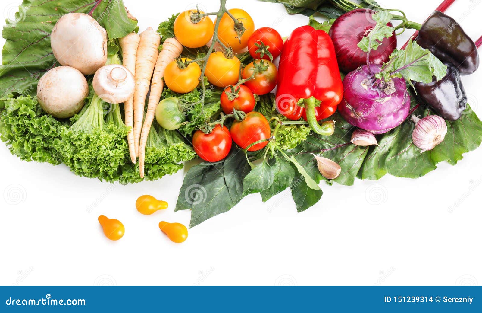Various Fresh Vegetables on White Background Stock Photo - Image of ...