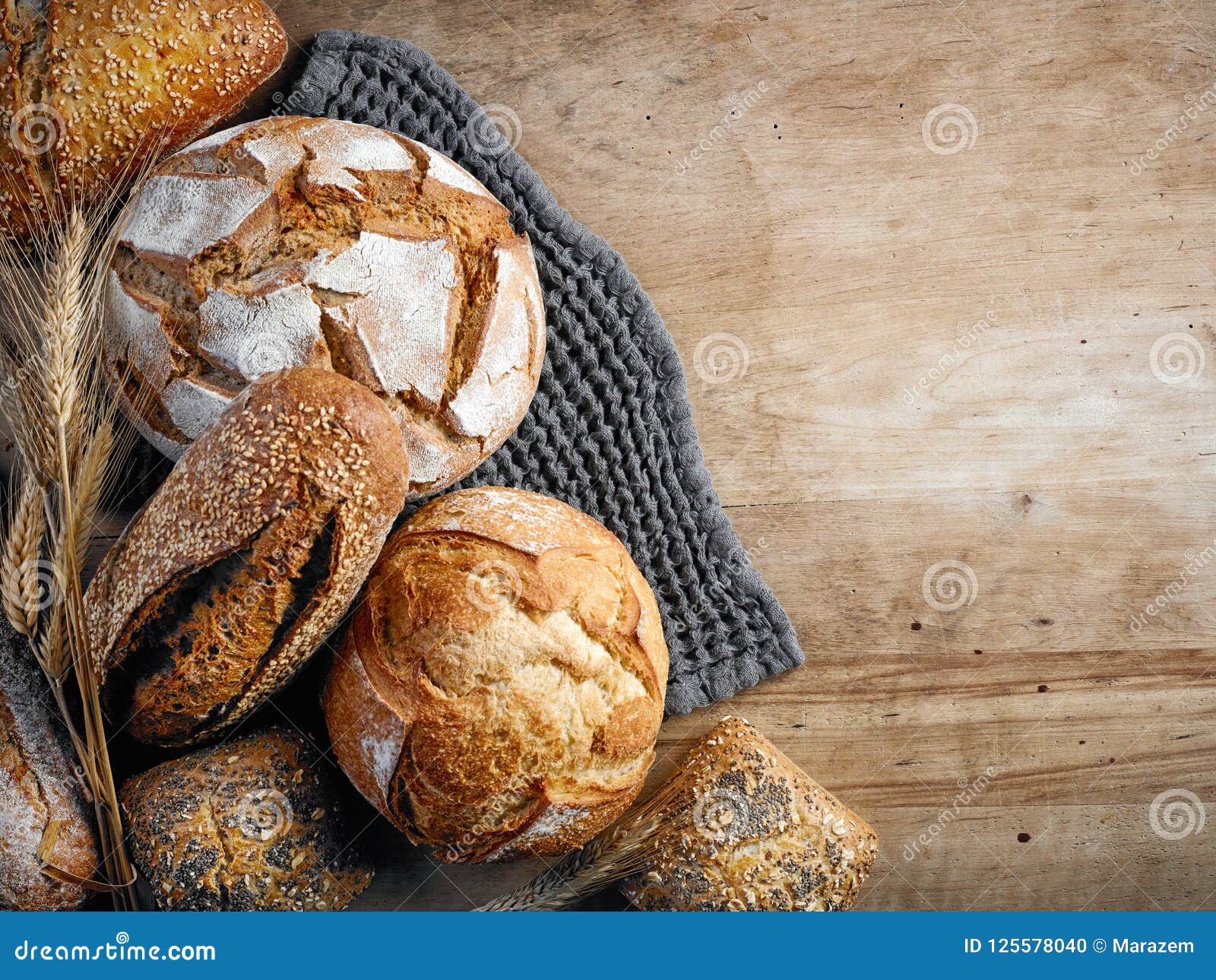 Various Freshly Baked Bread Stock Photo - Image of eating, circle ...