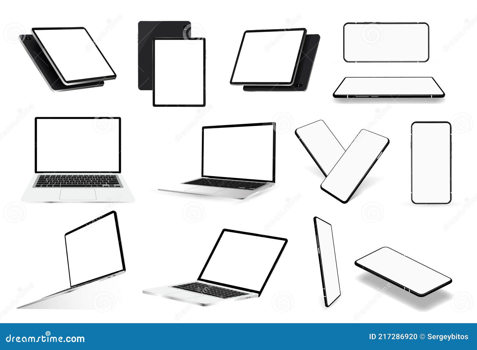 Phone Realistic Vector Front And Back View Vector Illustration With ...