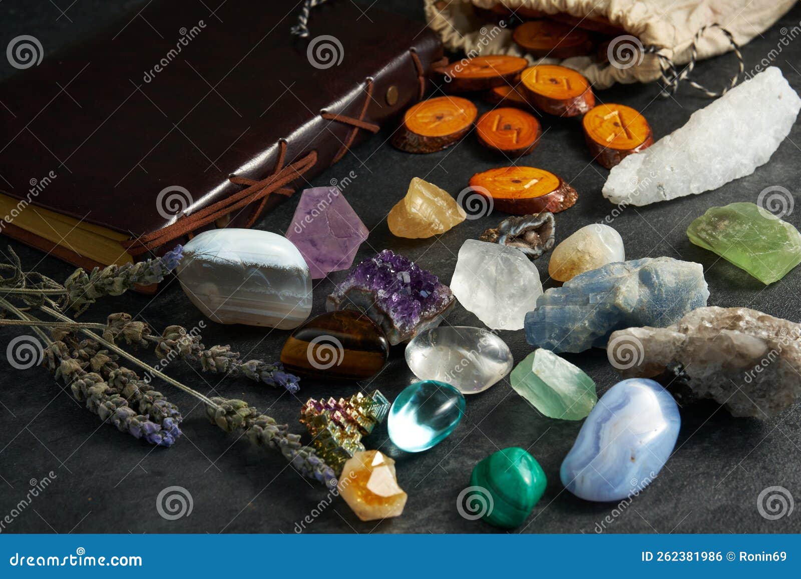 Various Gem Stones and Runes Stock Photo - Image of gray, elegant ...