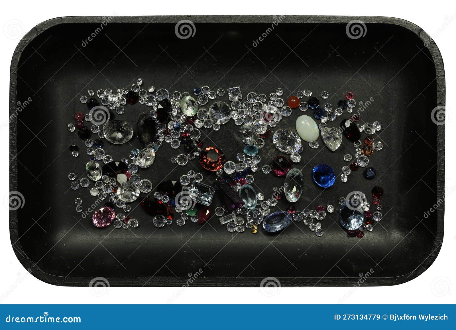 Gemstones in tray stock image. Image of smoothed, real - 273134779
