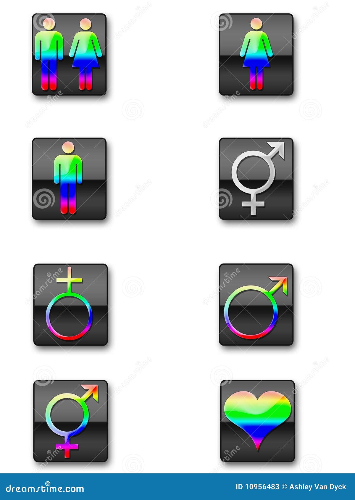 Various Gender Symbols in Rainbow Colours Stock Illustration ...