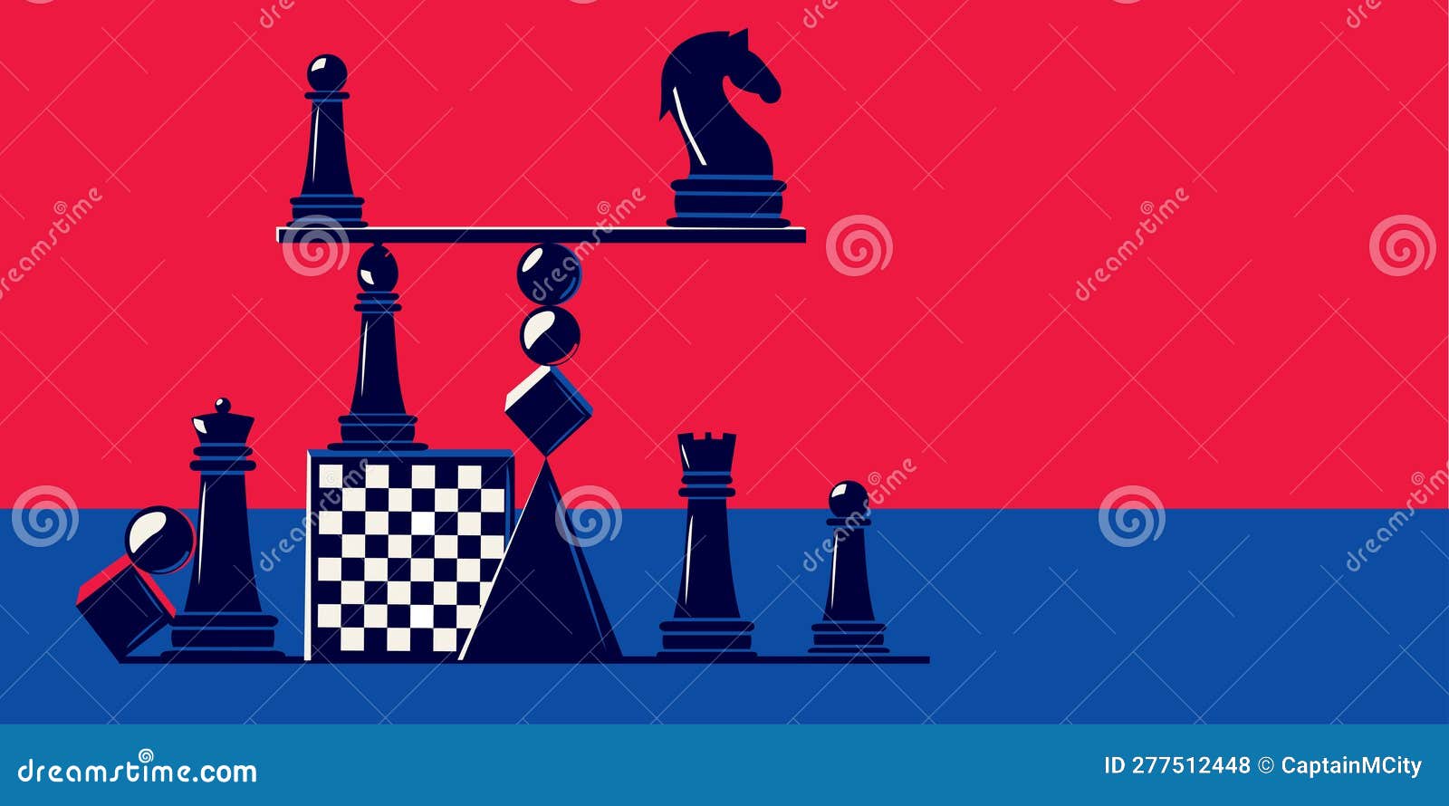 Various Geometric and Chess Pieces in an Abstract Style. the Concept of ...