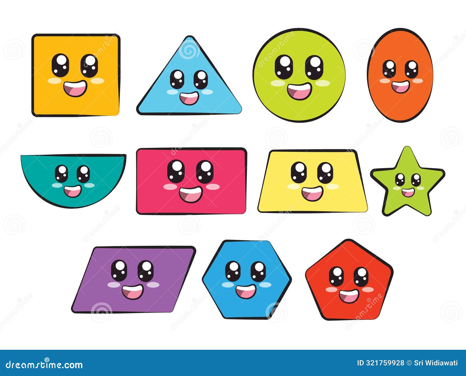 Various Geometric Compositions Cute Emotional Faces Geometry Basic ...