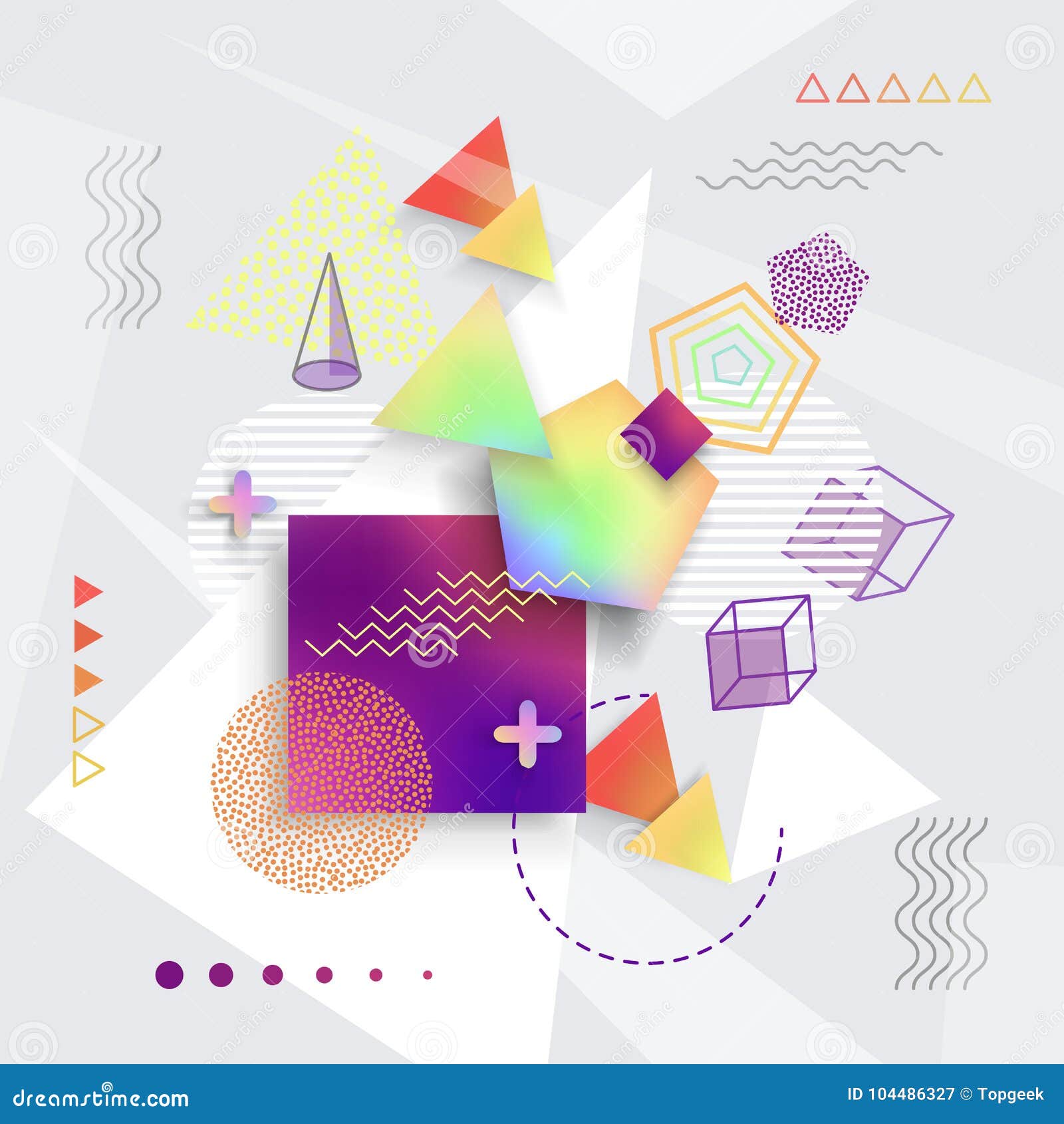 Various Geometric Shapes Set of Illustrations Stock Vector ...