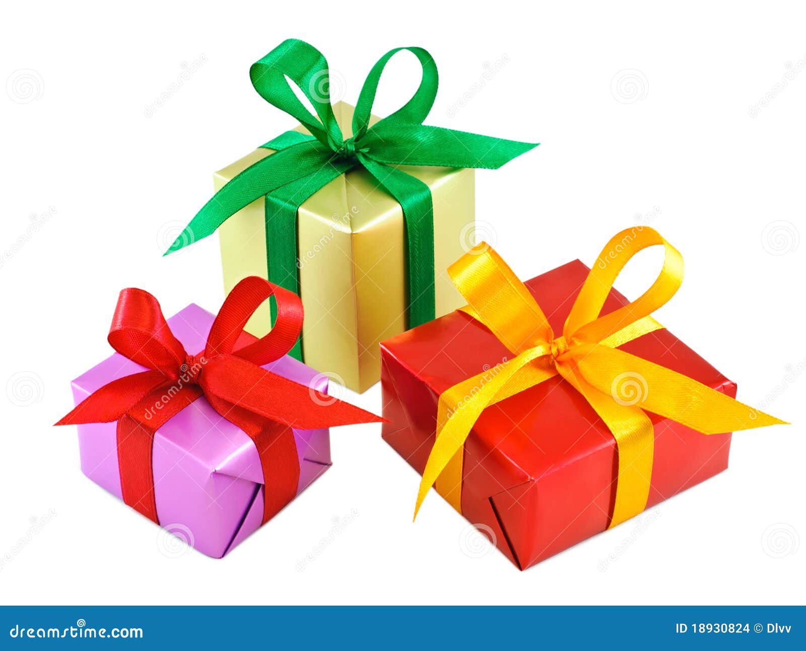 Various Gift Wrapped Presents Stock Photo - Image of horizontal, braid ...