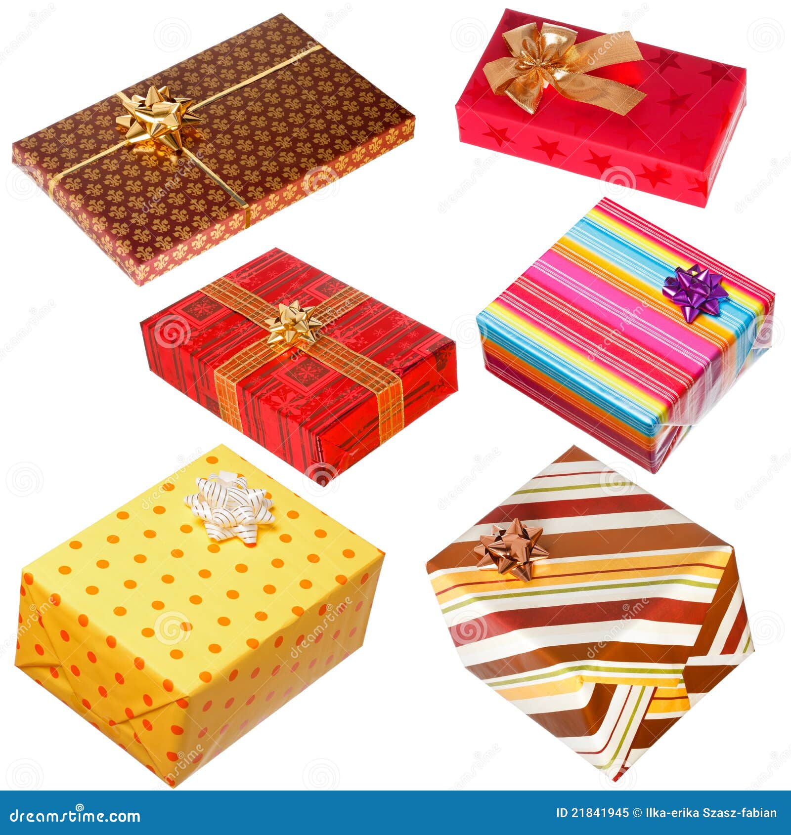 Various gifts on white stock image. Image of decoration - 21841945