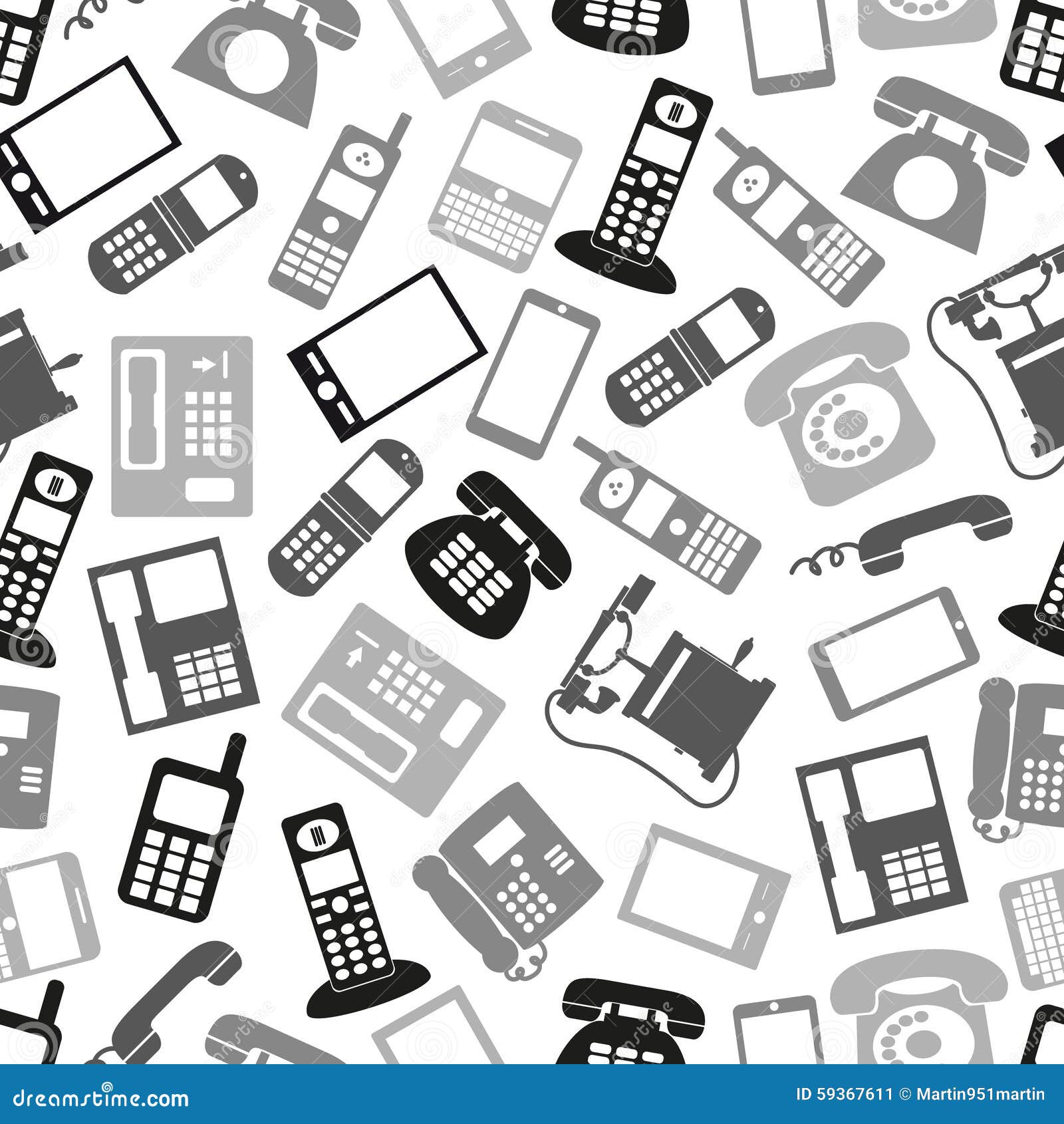 Various Grayscale Phone Symbols Stock Vector - Illustration of ...