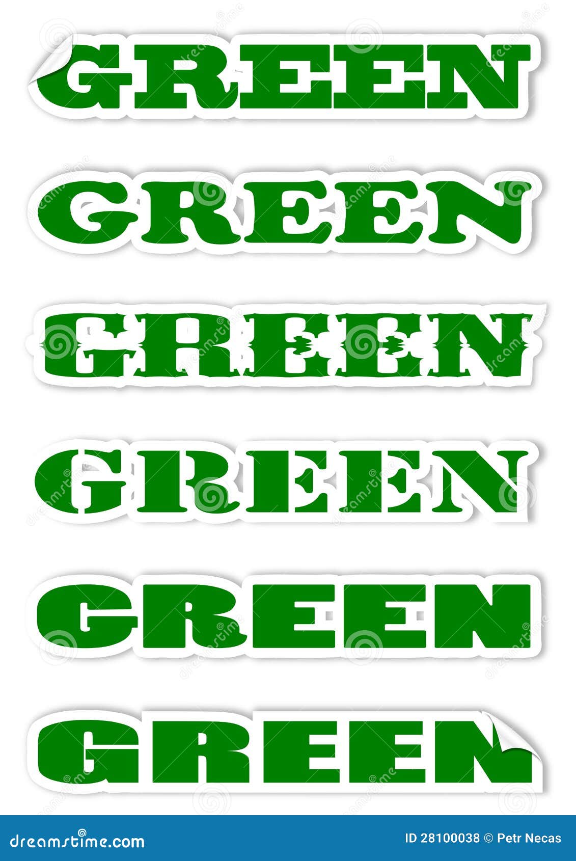 Various Green Lettering As Free Stickers Stock Illustration ...