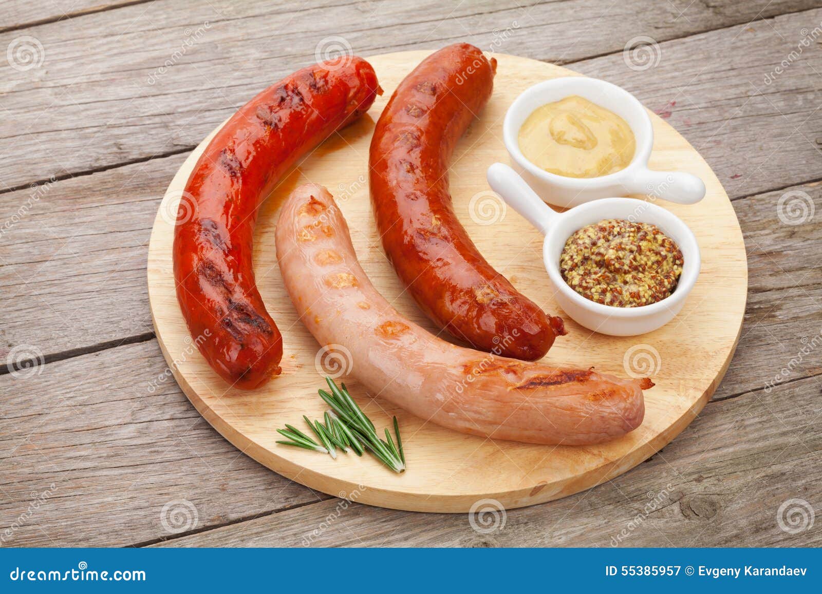 Various Grilled Sausages with Condiments Stock Image - Image of beef ...
