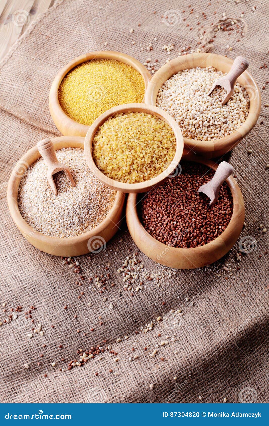 Various groats stock photo. Image of cereals, barley - 87304820