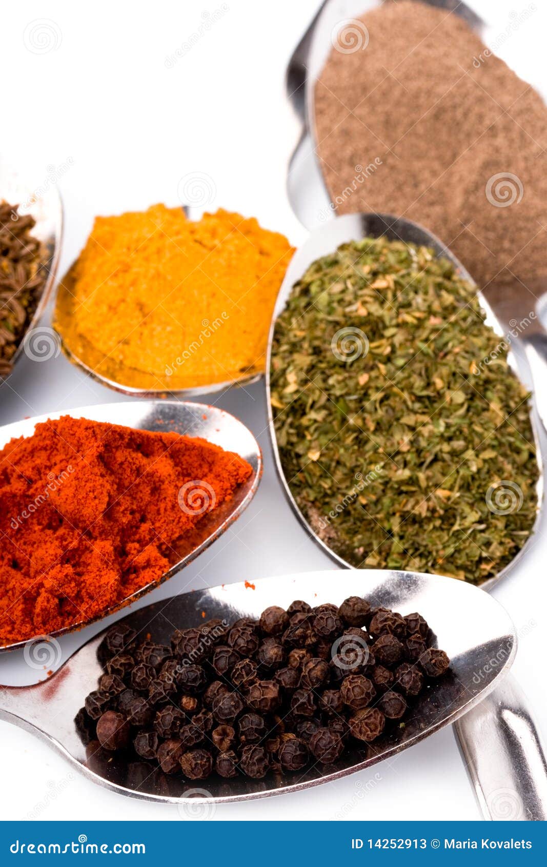 Various ground spices stock image. Image of four, assorted - 14252913