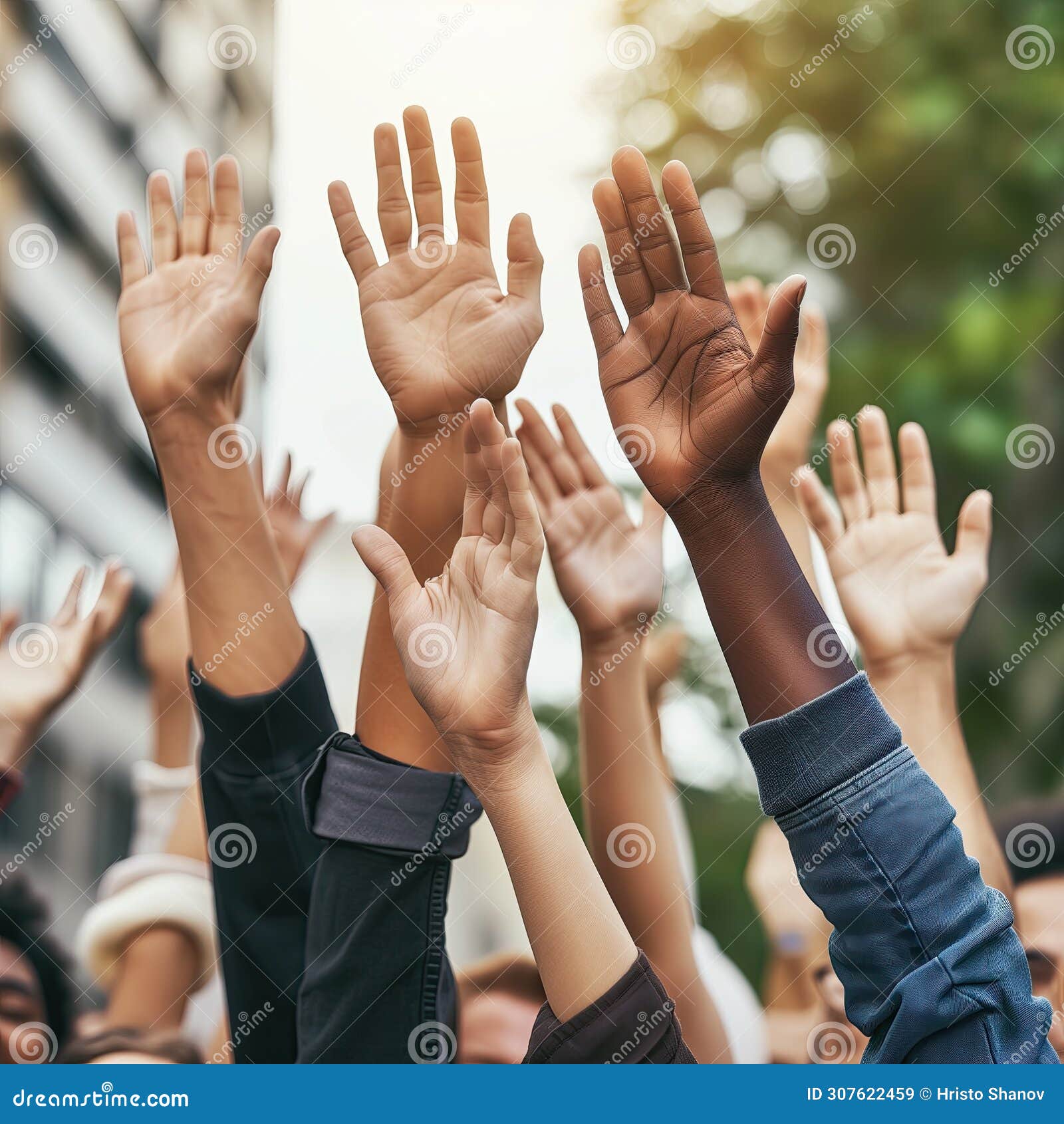 Various Group of People Raising Their Hands Stock Illustration ...