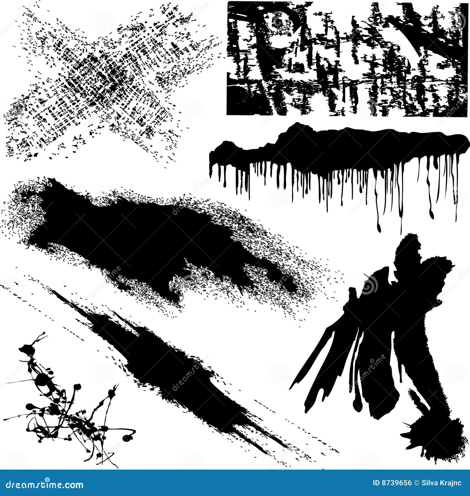 Various Grunge Objects stock vector. Illustration of element - 8739656