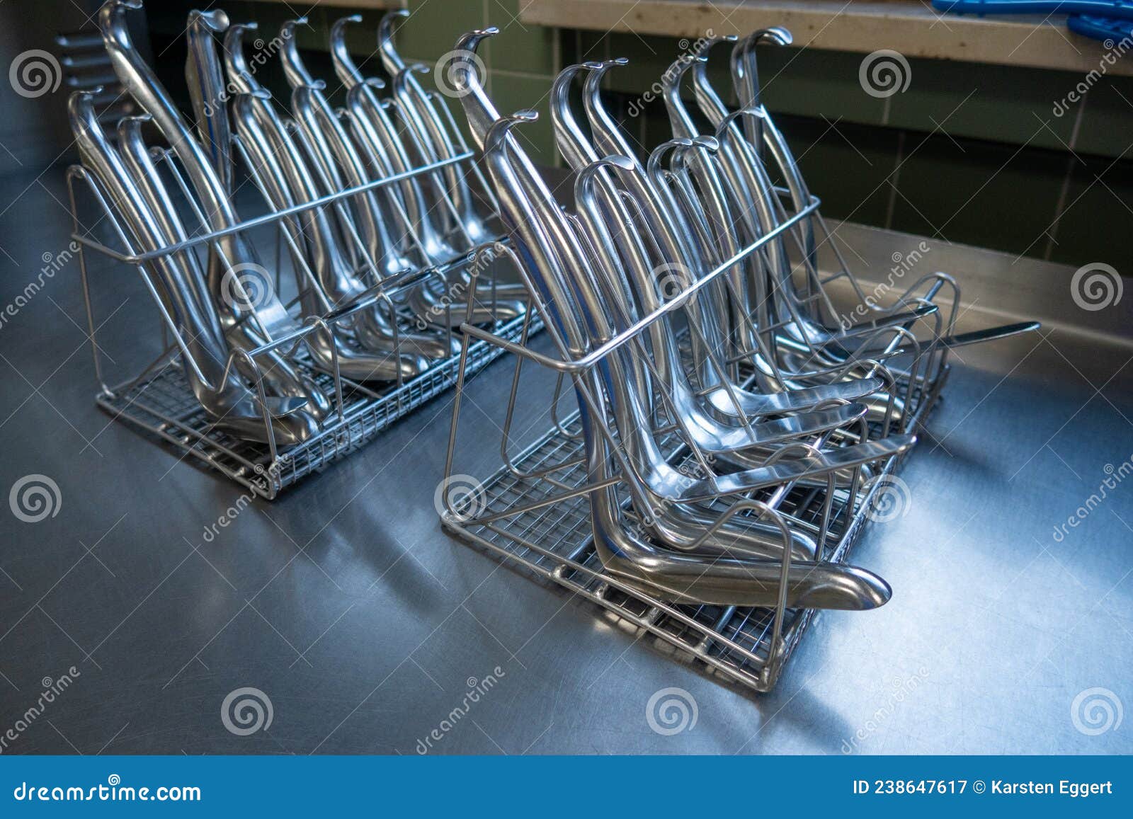 Various Gynecological Specula are in an Instrument Basket for ...