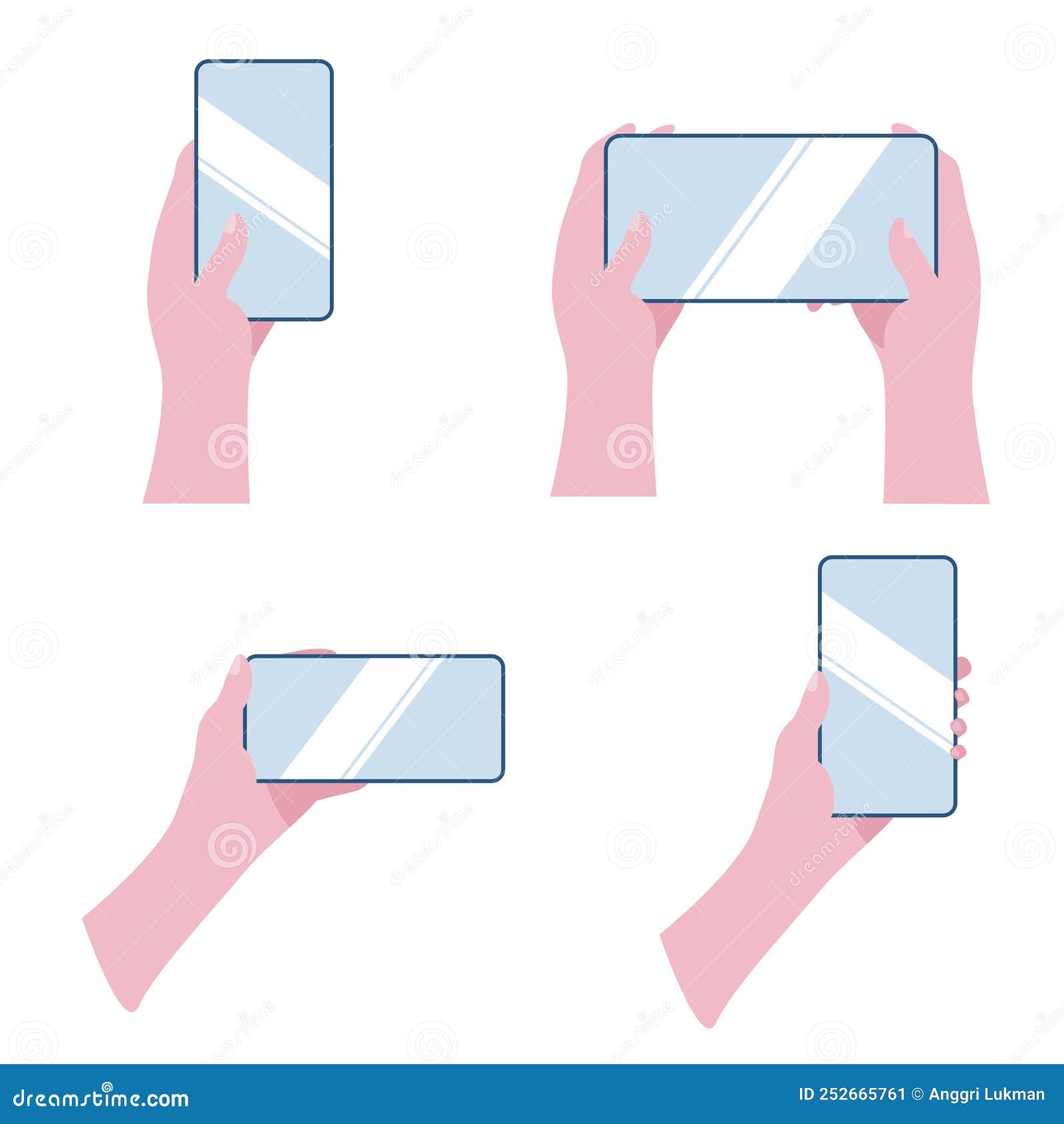 Various Hand Holding Mobile Phone on Vertical and Horizontal Stock ...