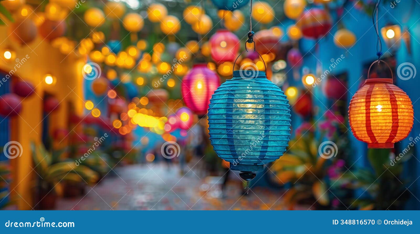 Various Handcrafted Lanterns in a Range of Colors Suspended from a ...