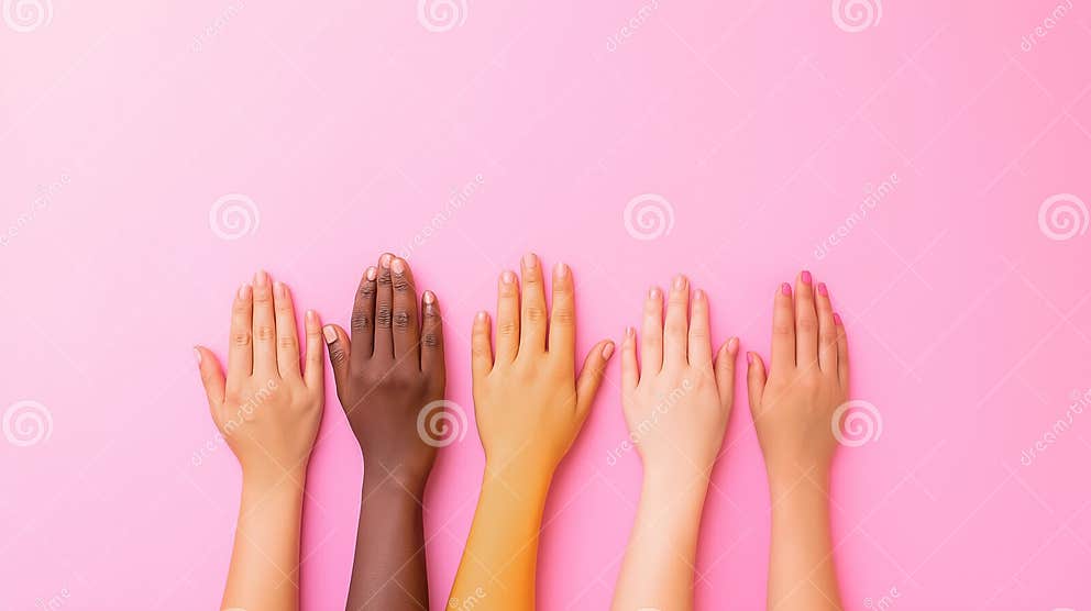 Various Hands of Different Skin Tones Rest Side by Side, Symbolizing ...