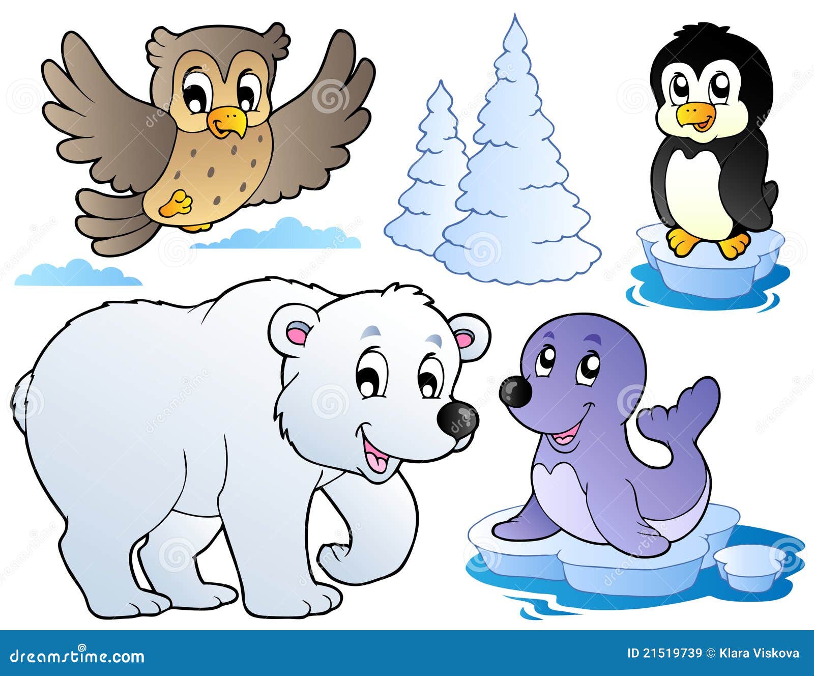 Various Happy Winter Animals Stock Vector - Illustration of animal ...