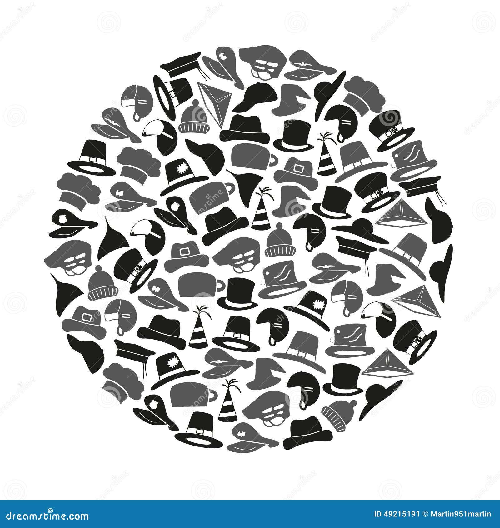 Various Hats Icons Vector Set in Circle Stock Vector - Illustration of ...